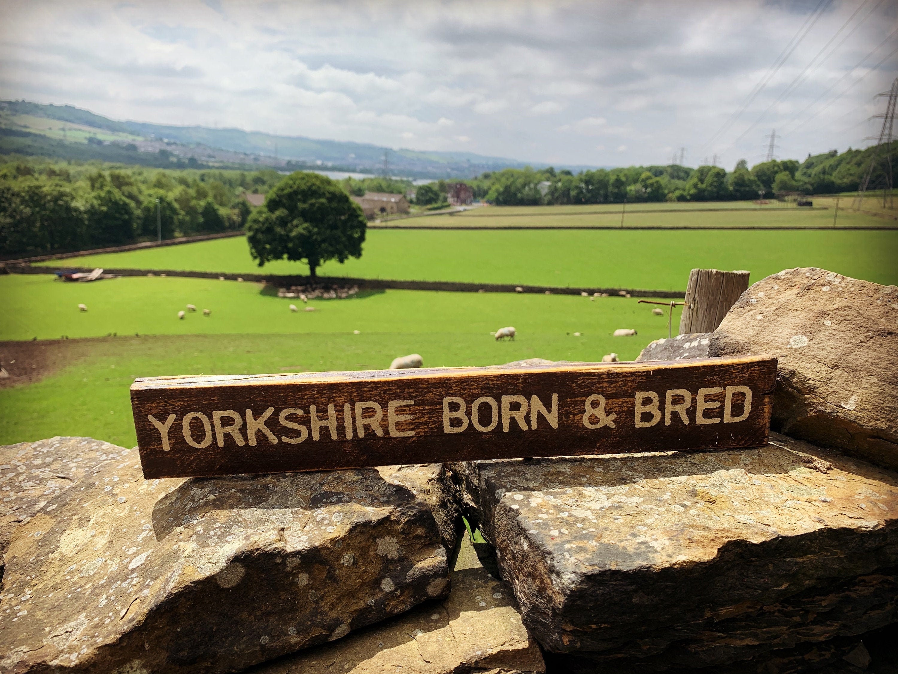Yorkshire Born & Bred Wooden sign rustic vibe size large | Etsy