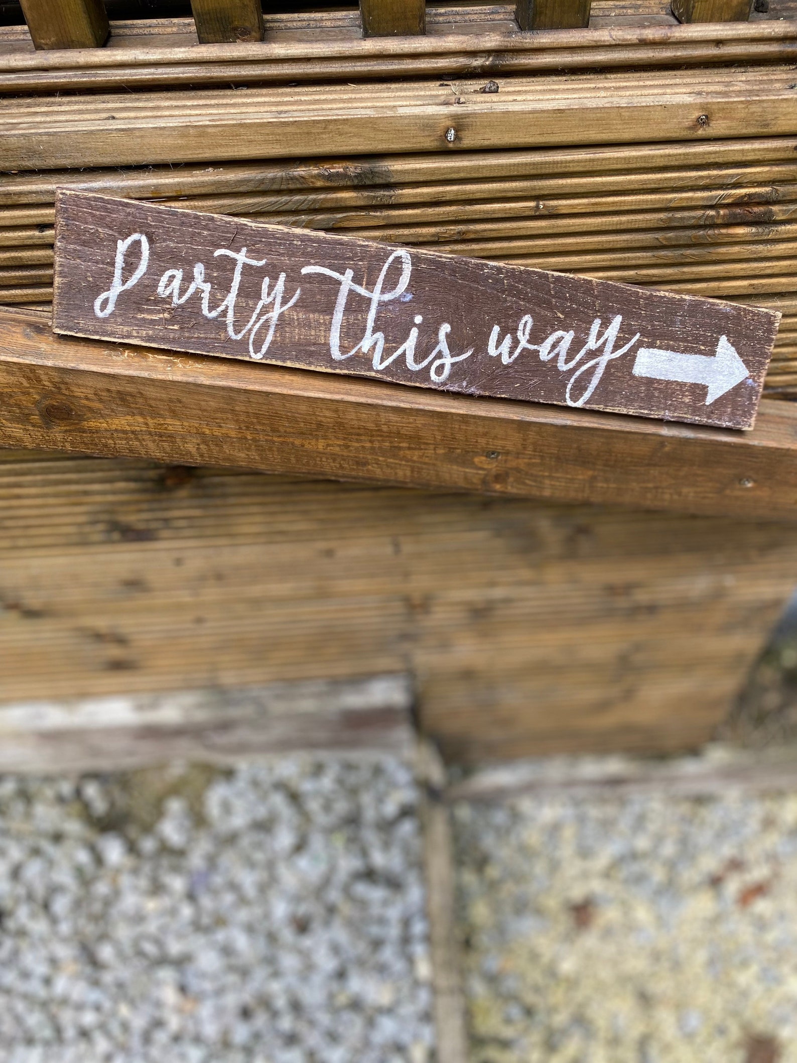 Party Sign, Party This Way Sign, Rustic Party Sign, Rustic Wooden Sign ...