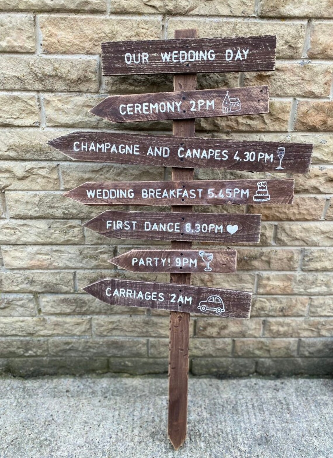 Wedding Signpost Wedding Ceremony Post Party Signpost Event - Etsy