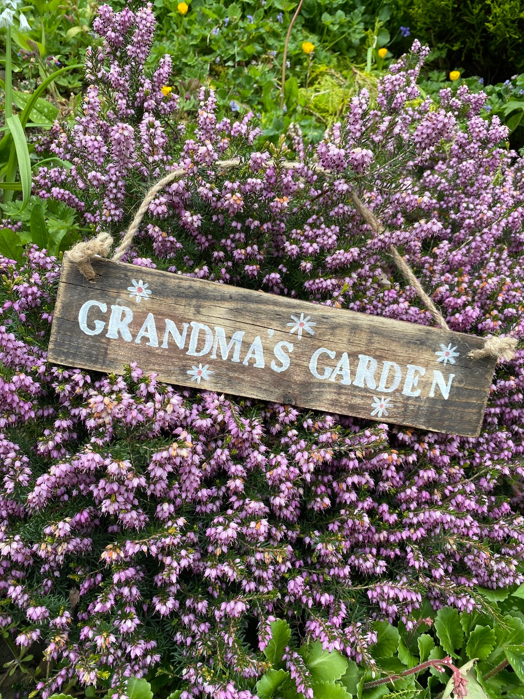 Grandmas Garden Sign, Gift for Grandma, Wooden Sign for Grandma, Rustic ...