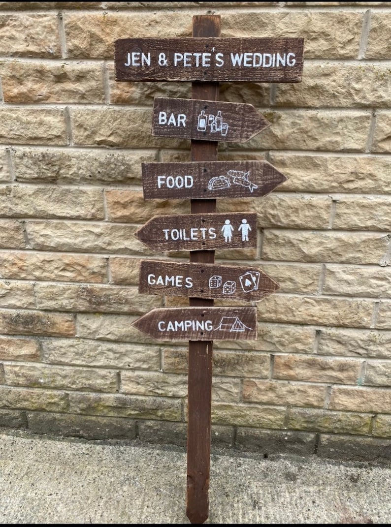 Wedding Signpost Wedding Ceremony Post Party Signpost Event - Etsy