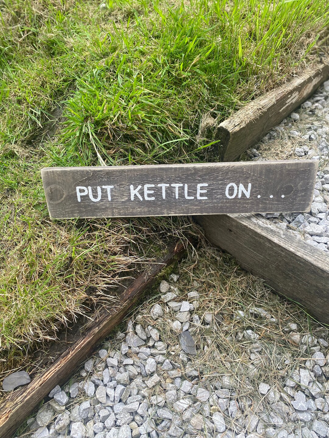 Put Kettle On… - Wooden Kitchen Sign, Rustic, Cottage Decor, Gift Idea ...