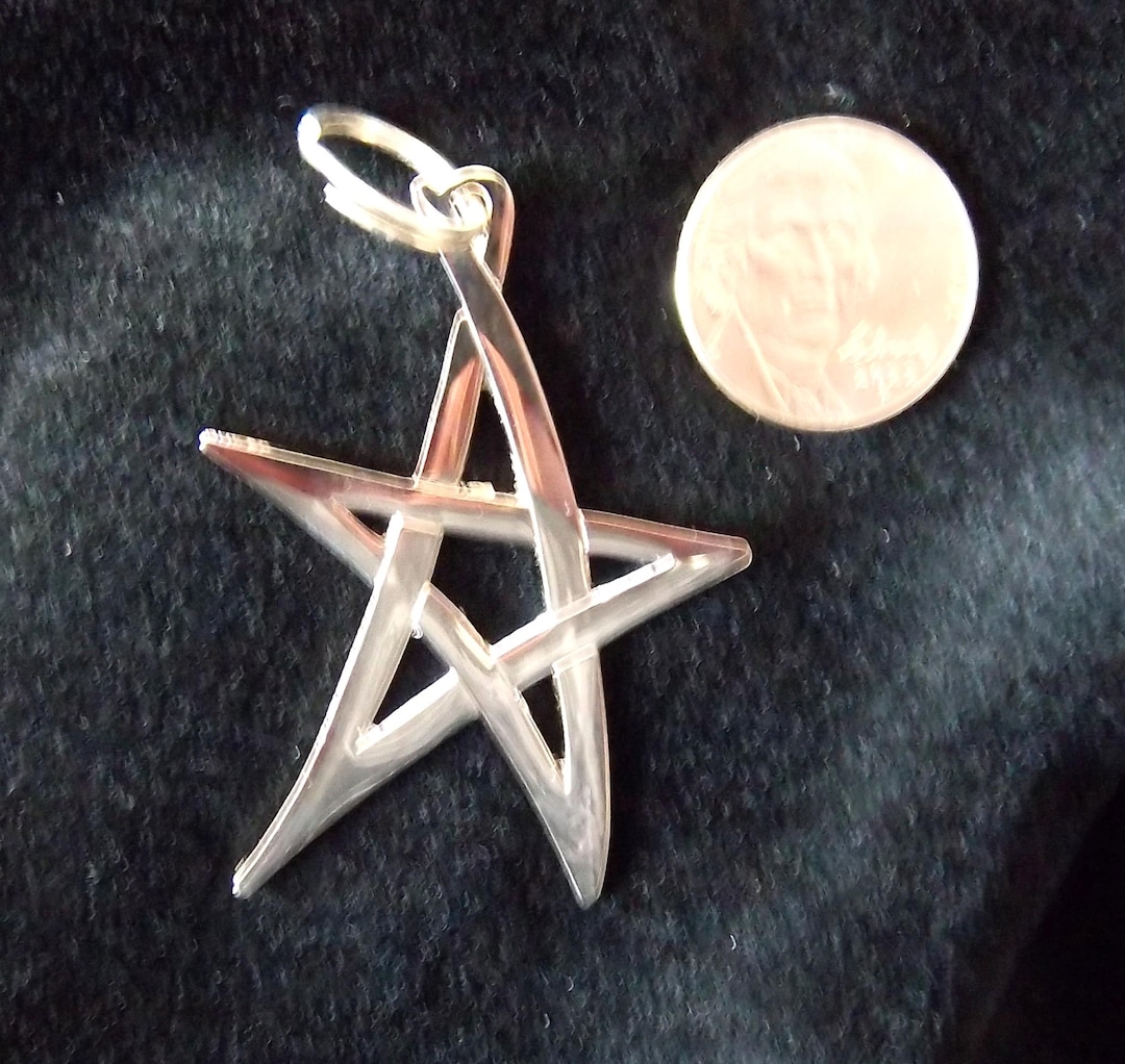 Stylized Pentagram Pendant by SAN Studio Silver Metal W/ Finding - New ...