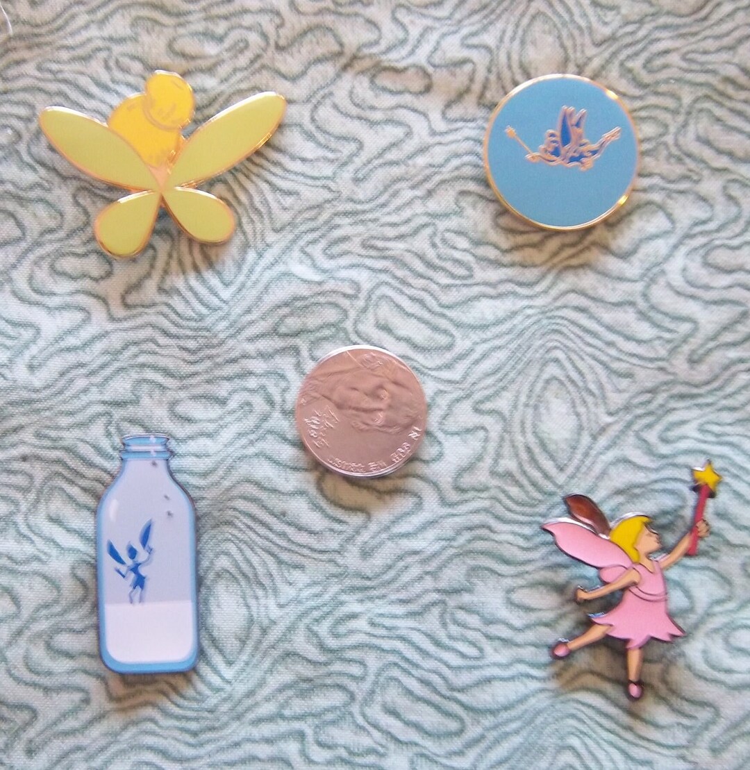 Tinkerbell Fantasy Pins Pixie Fairy, Tin a Bottle, Wings, Blue Moon ...