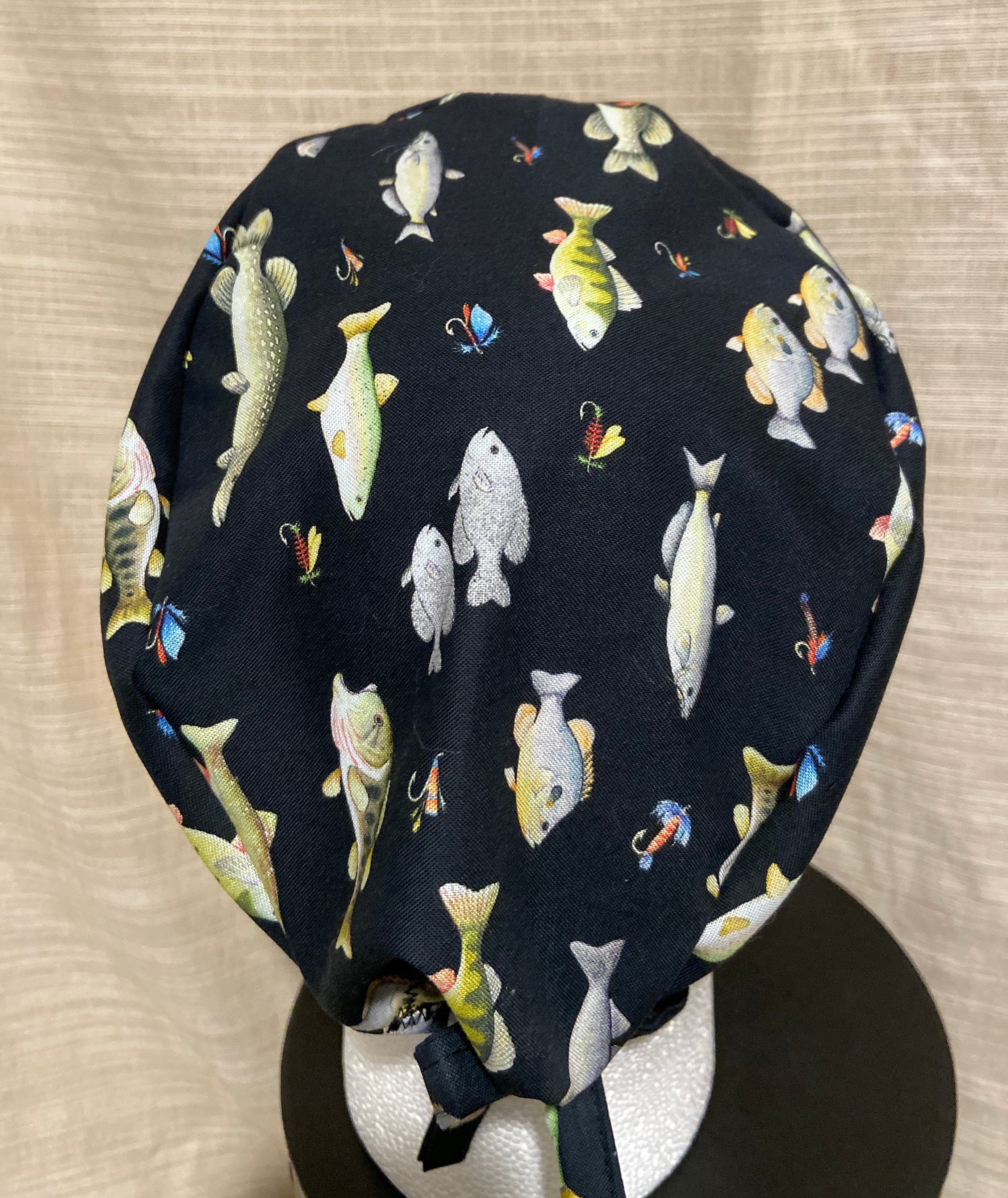 Men's scrub cap bass fish fly fishing lures surgical | Etsy