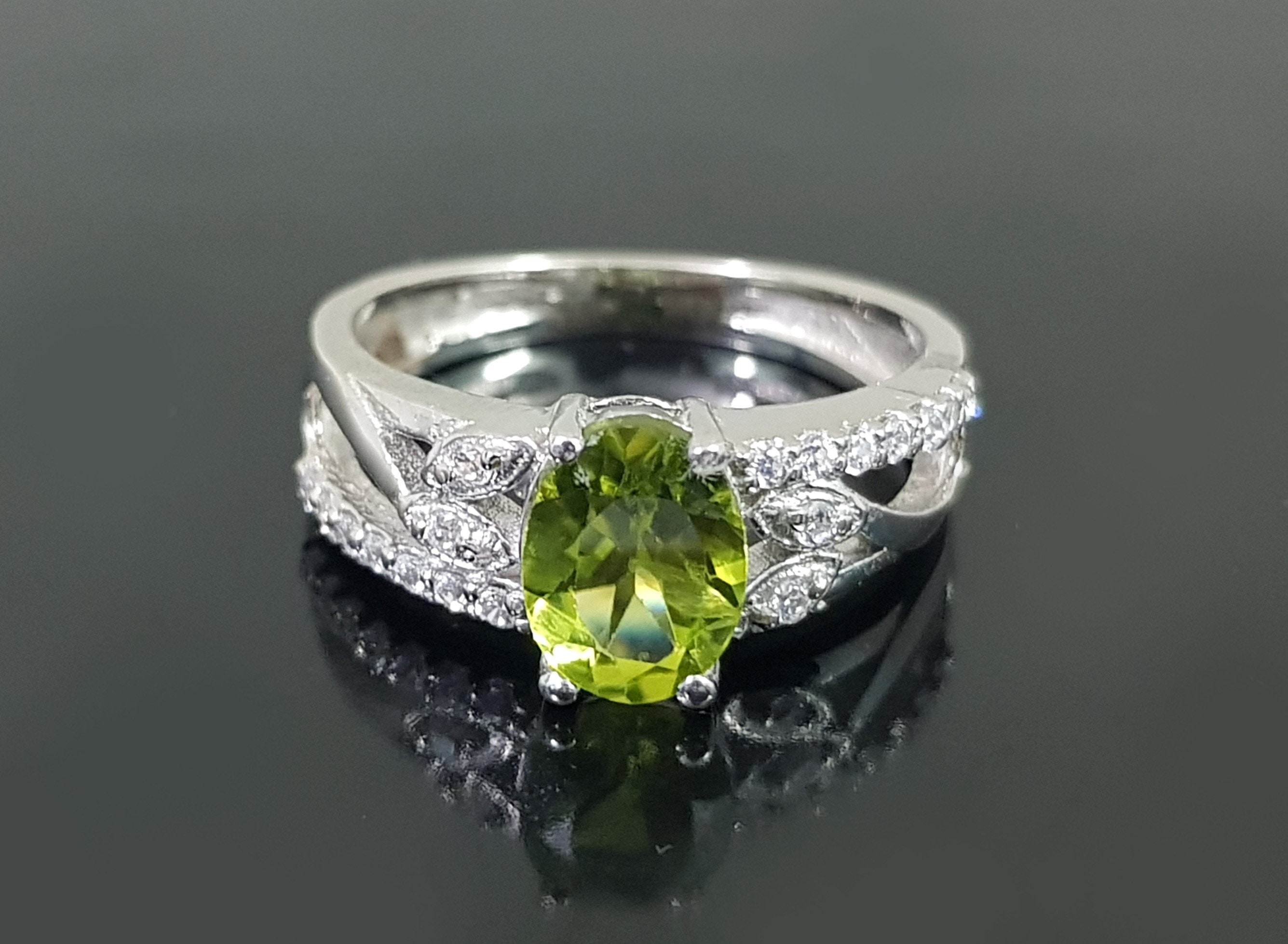 Peridot Ring in 925 Sterling Silver-oval Cut Ring-gift for - Etsy