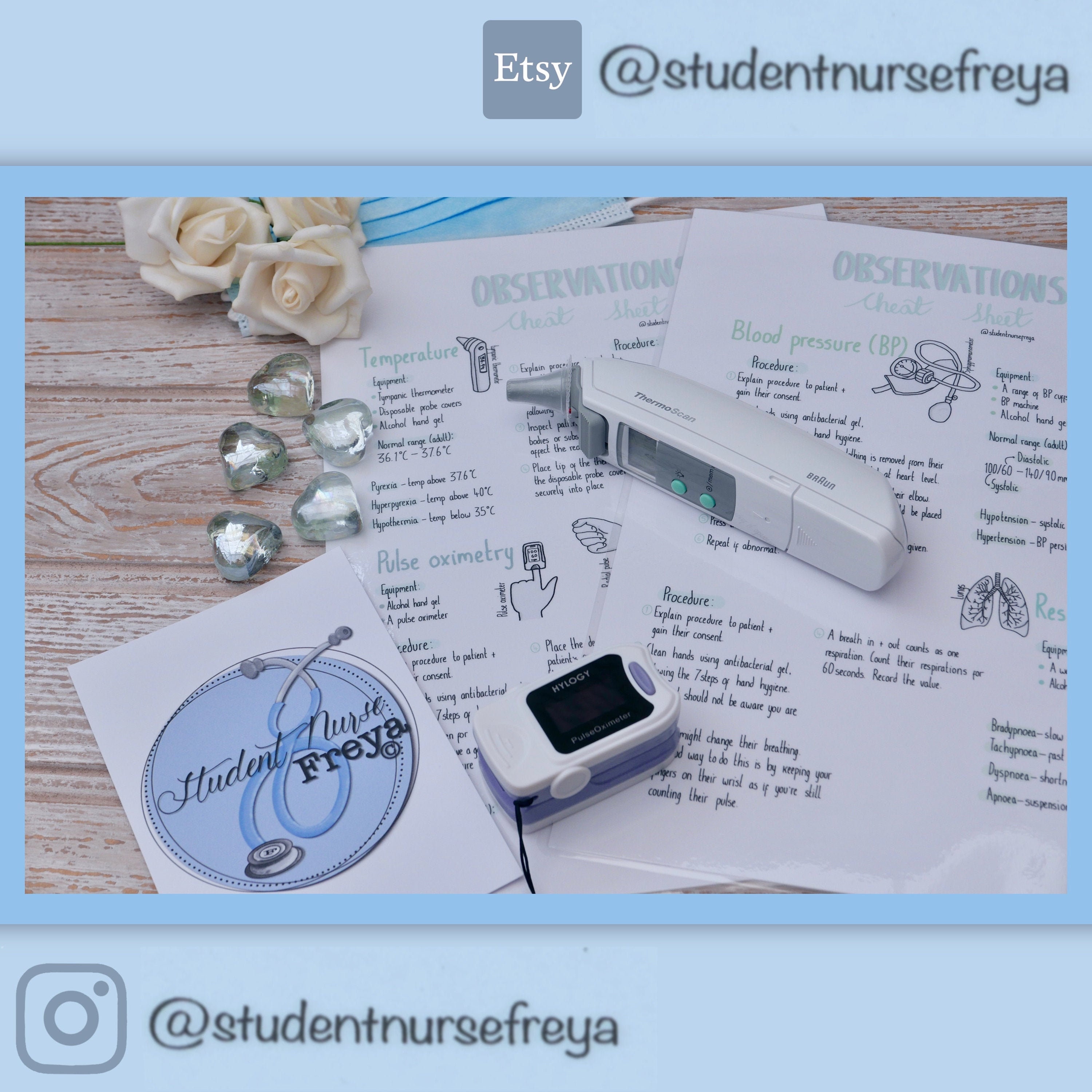 Adult Nursing Study Notes on Observations/vital Signs [physical Copy ...