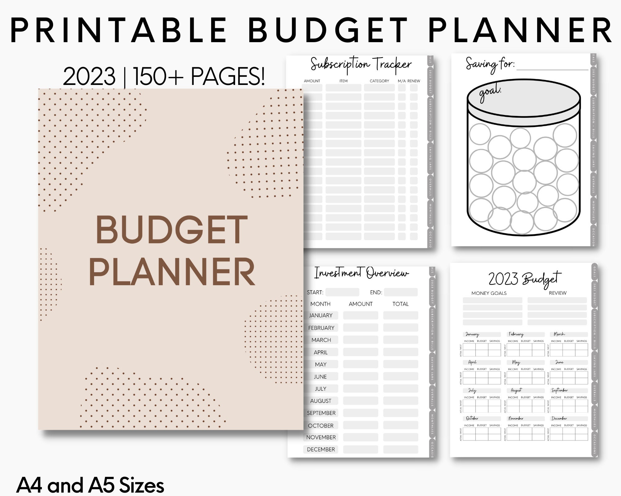 2023 Budget Planner Printable, Printable Savings Planner, Budget ...