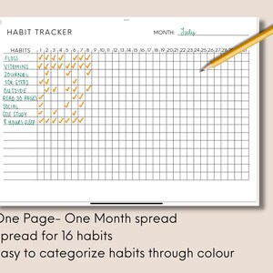 Monthly Habit Tracker Printable, Goal Tracker Printable, Habit Log ...