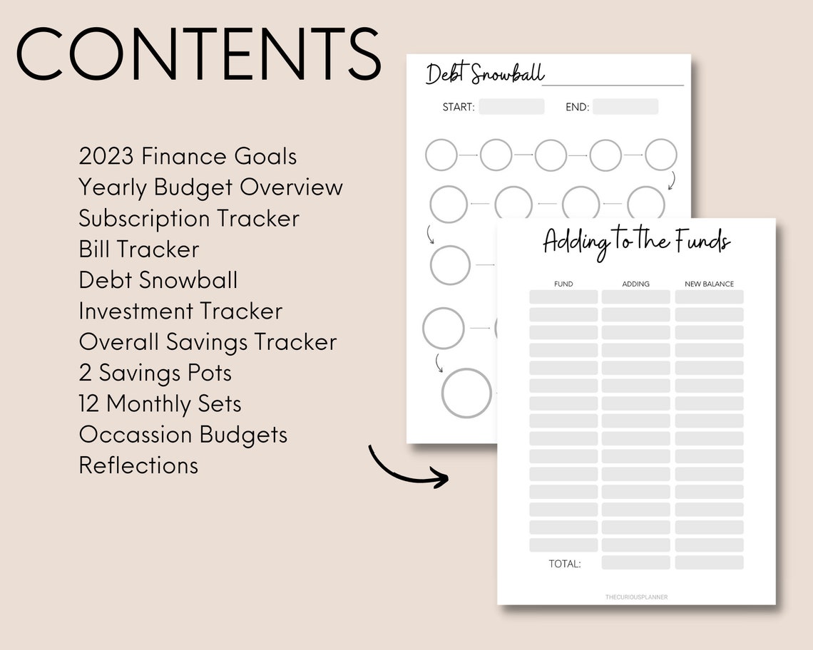 2023 Budget Planner Printable, Printable Savings Planner, Budget ...