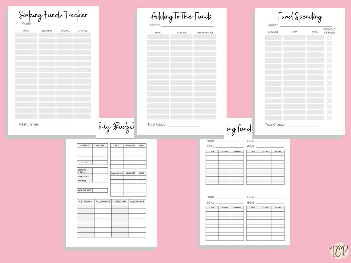Sinking Funds Printable Monthly Sinking Funds Tracker - Etsy