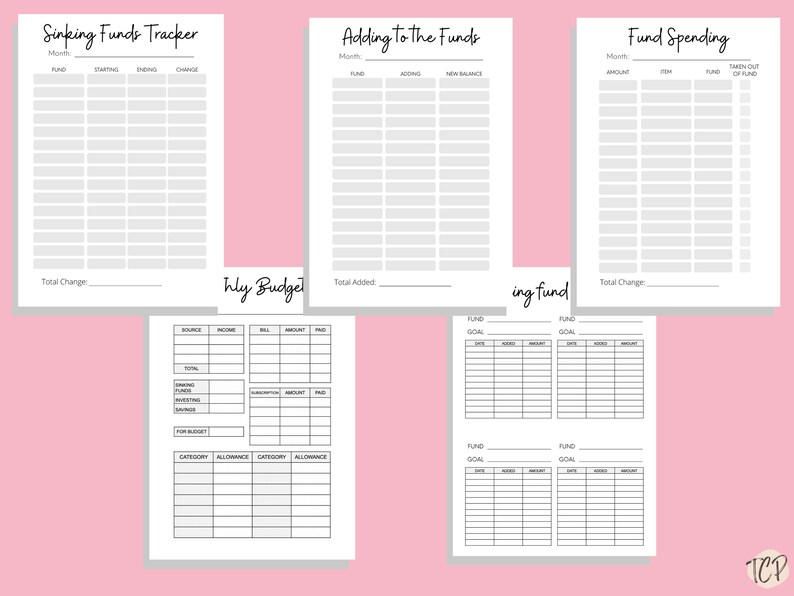 Sinking Funds Printable Monthly Sinking Funds Tracker - Etsy