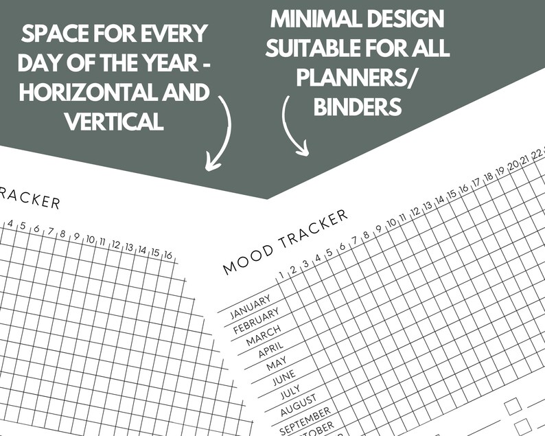 Mood Tracker Printable, Mood Tracker PDF, Yearly Mood Log, Mood Log ...