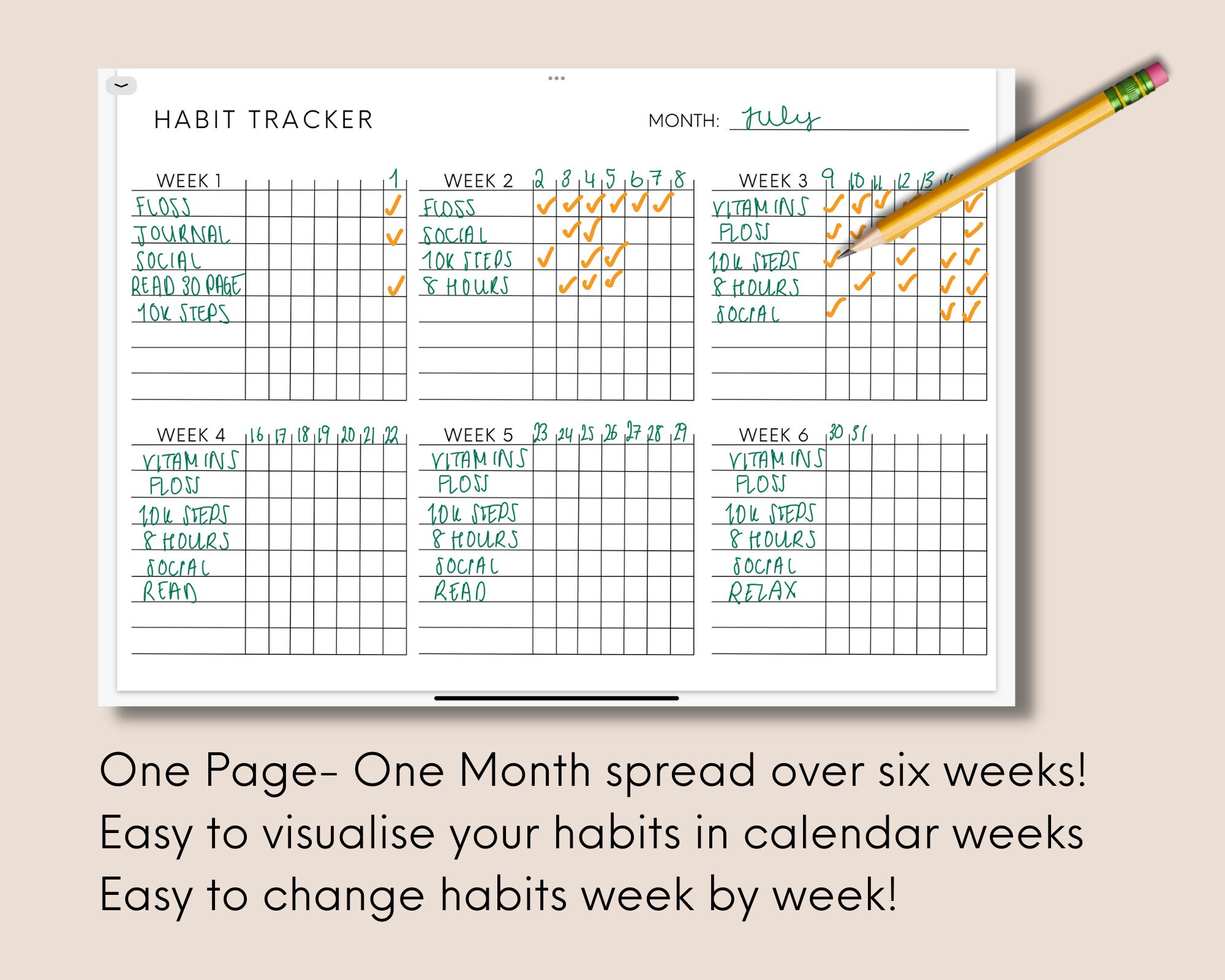 Monthly Habit Tracker Printable, Goal Tracker Printable, Habit Log ...