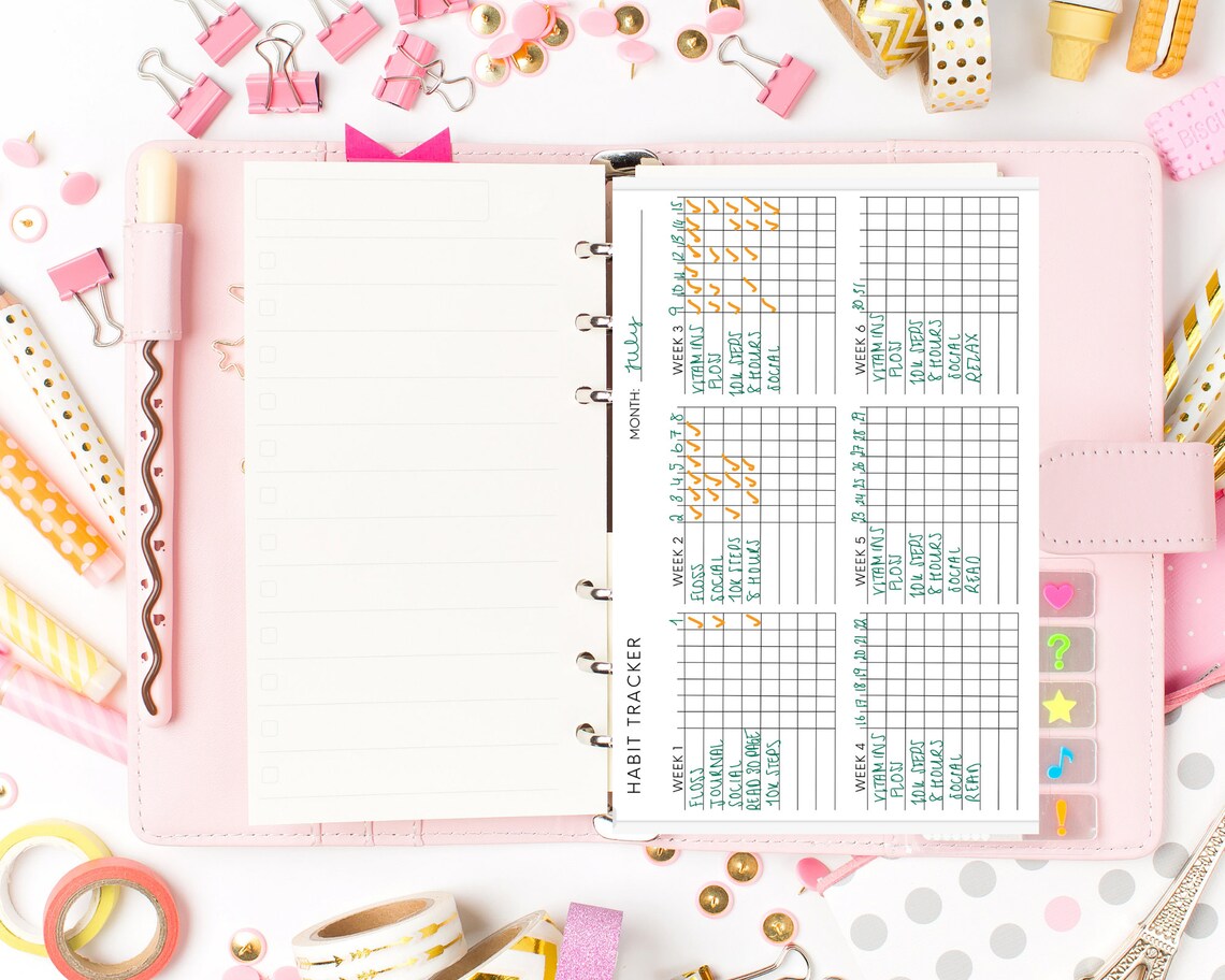 Monthly Habit Tracker Printable, Goal Tracker Printable, Habit Log ...