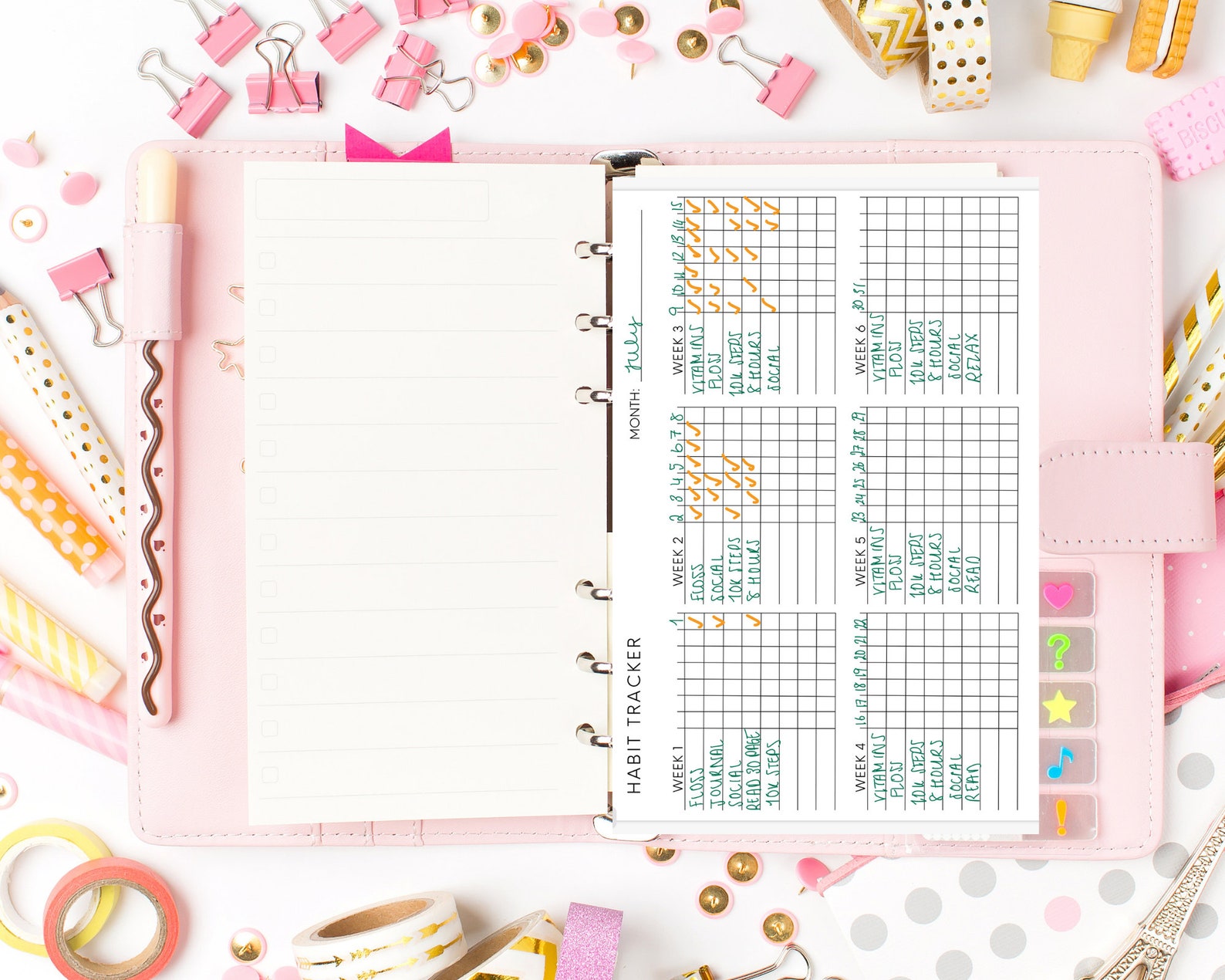 Monthly Habit Tracker Printable, Goal Tracker Printable, Habit Log ...