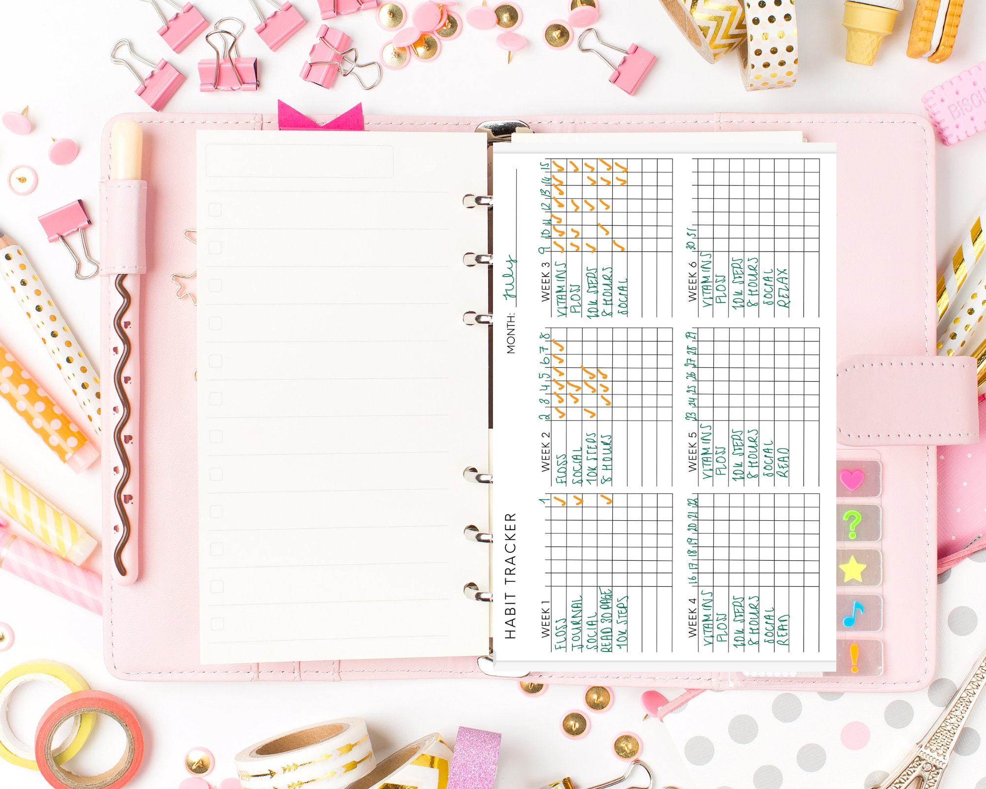 Monthly Habit Tracker Printable, Goal Tracker Printable, Habit Log ...