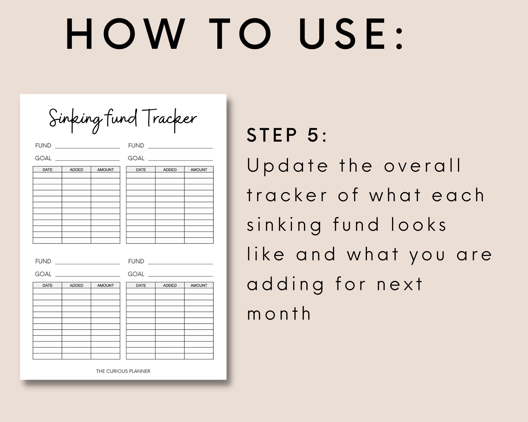 Sinking Funds Printable Monthly Sinking Funds Tracker - Etsy