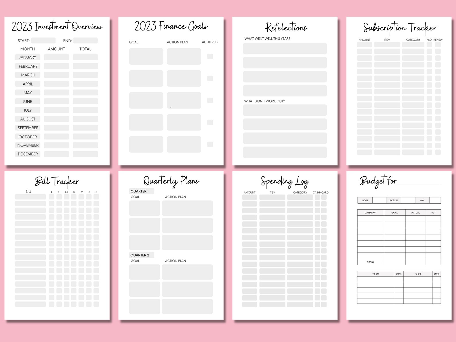 2023 Budget Planner Printable Printable Savings Planner - Etsy