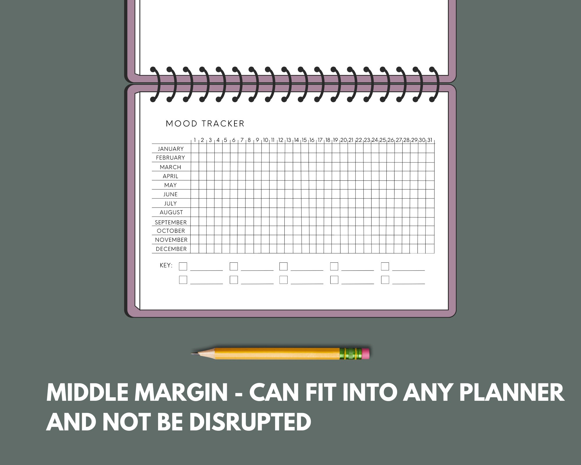 Mood Tracker Printable, Mood Tracker PDF, Yearly Mood Log, Mood Log ...