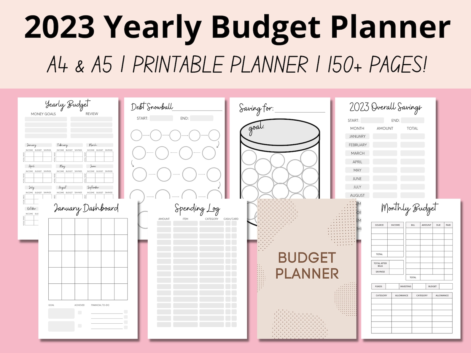 2023 Budget Planner Printable Printable Savings Planner - Etsy