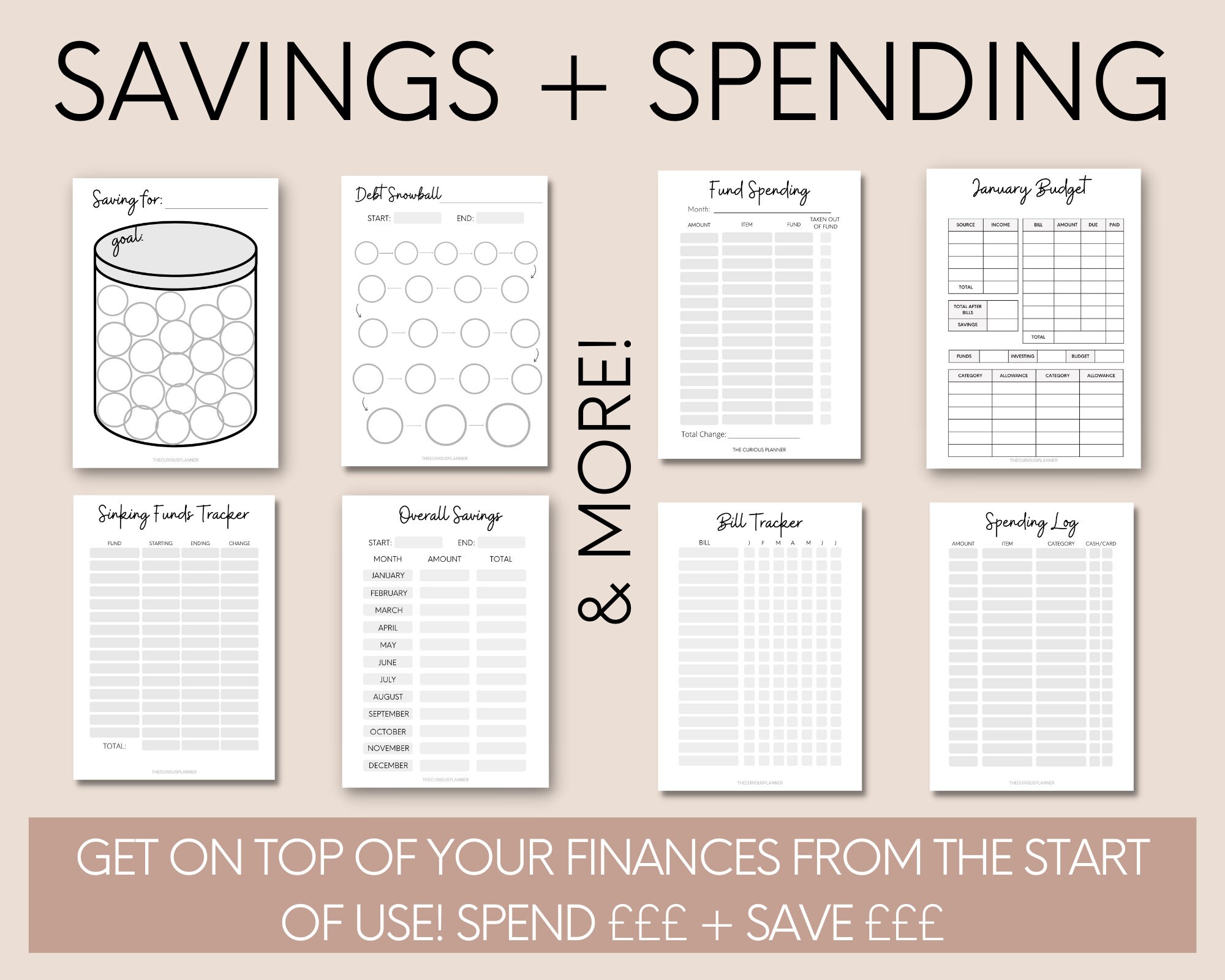 Undated Finance Planner Printable, Savings Planner, Monthly Budget Planner Printable, Sinking ...