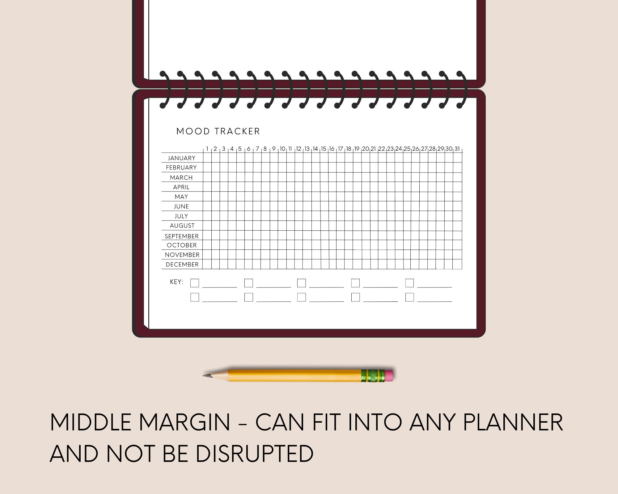 Mood Tracker Printable, Mood Tracker PDF, Yearly Mood Log, Mood Log ...