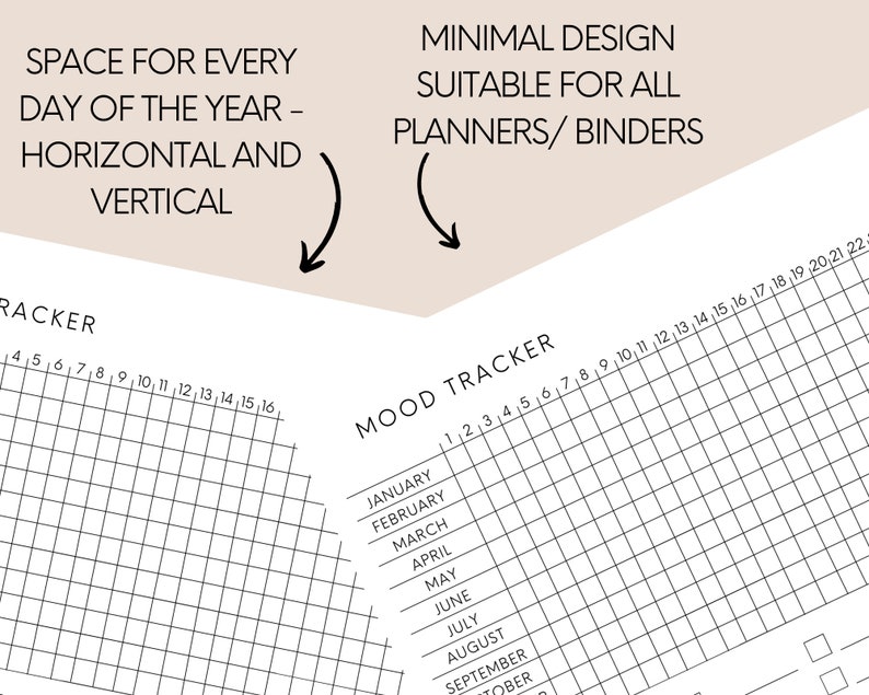 Mood Tracker Printable, Mood Tracker PDF, Yearly Mood Log, Mood Log ...