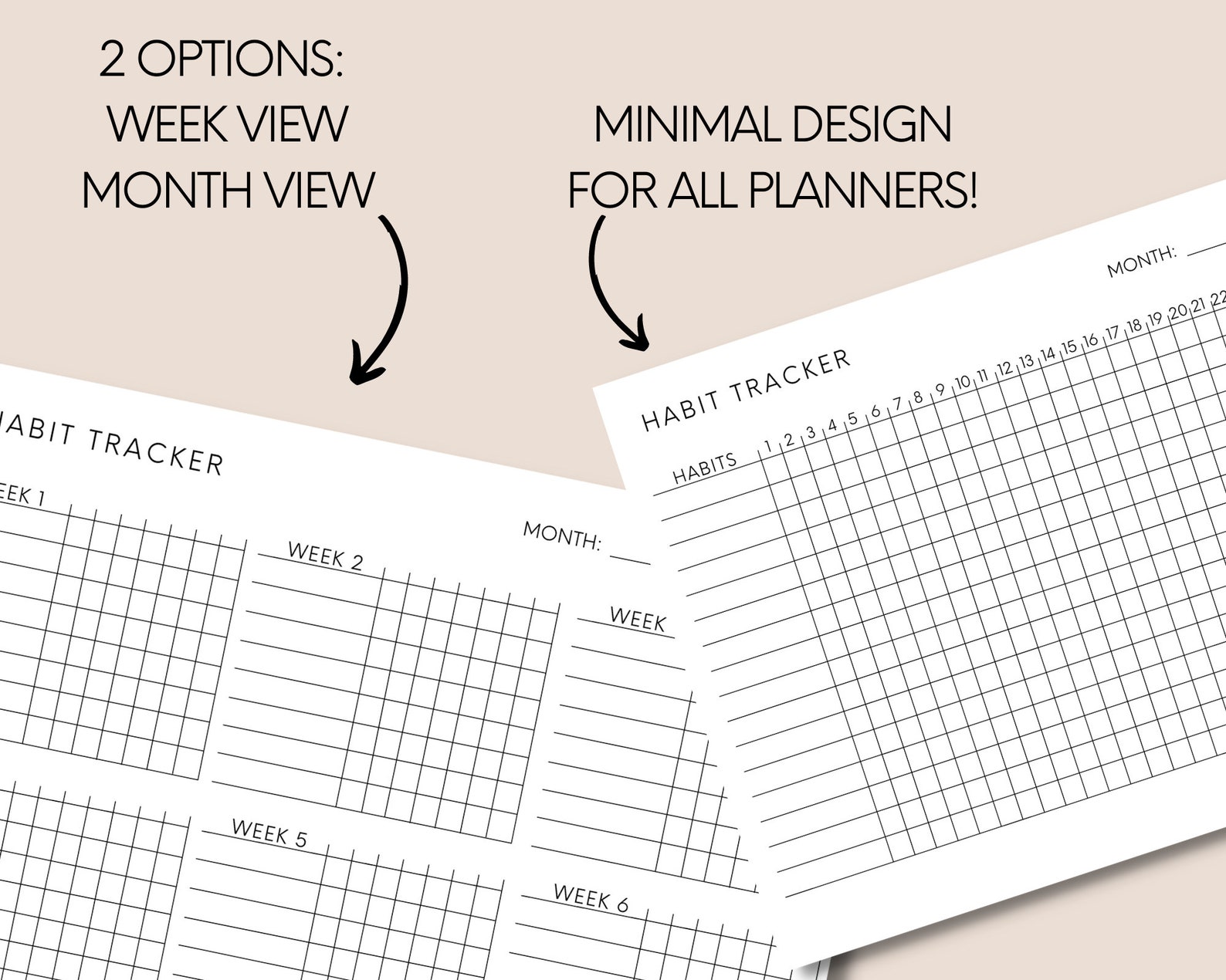 Monthly Habit Tracker Printable, Goal Tracker Printable, Habit Log ...