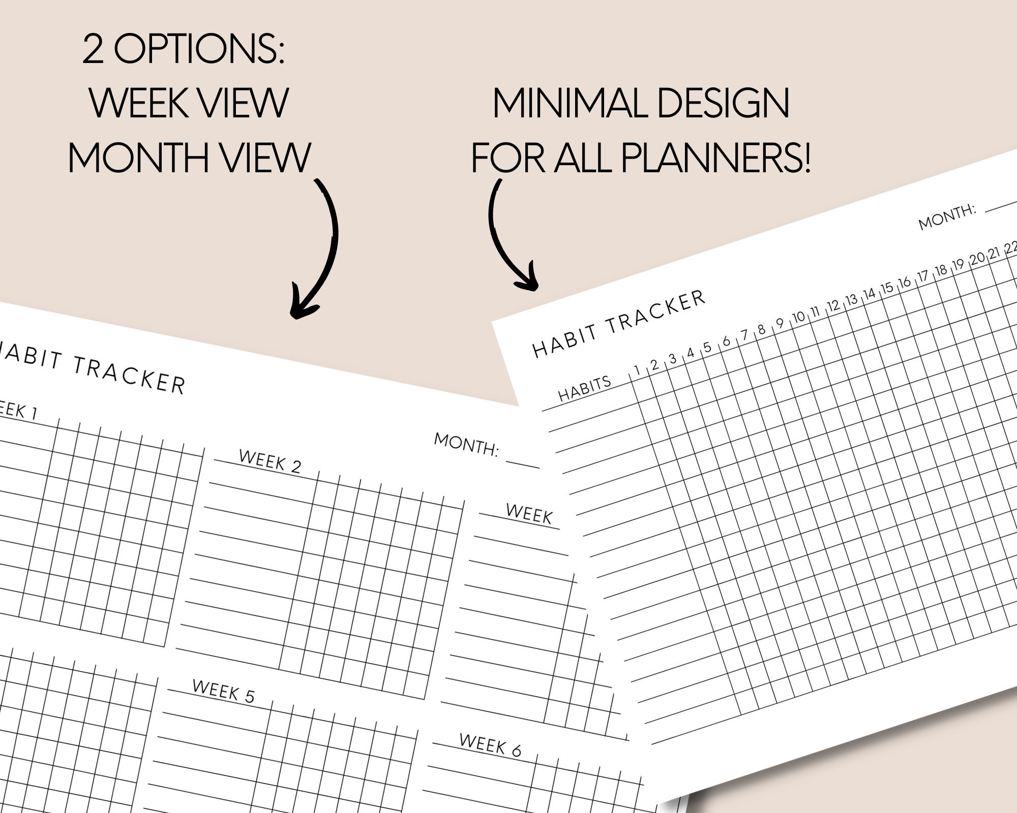Monthly Habit Tracker Printable, Goal Tracker Printable, Habit Log ...