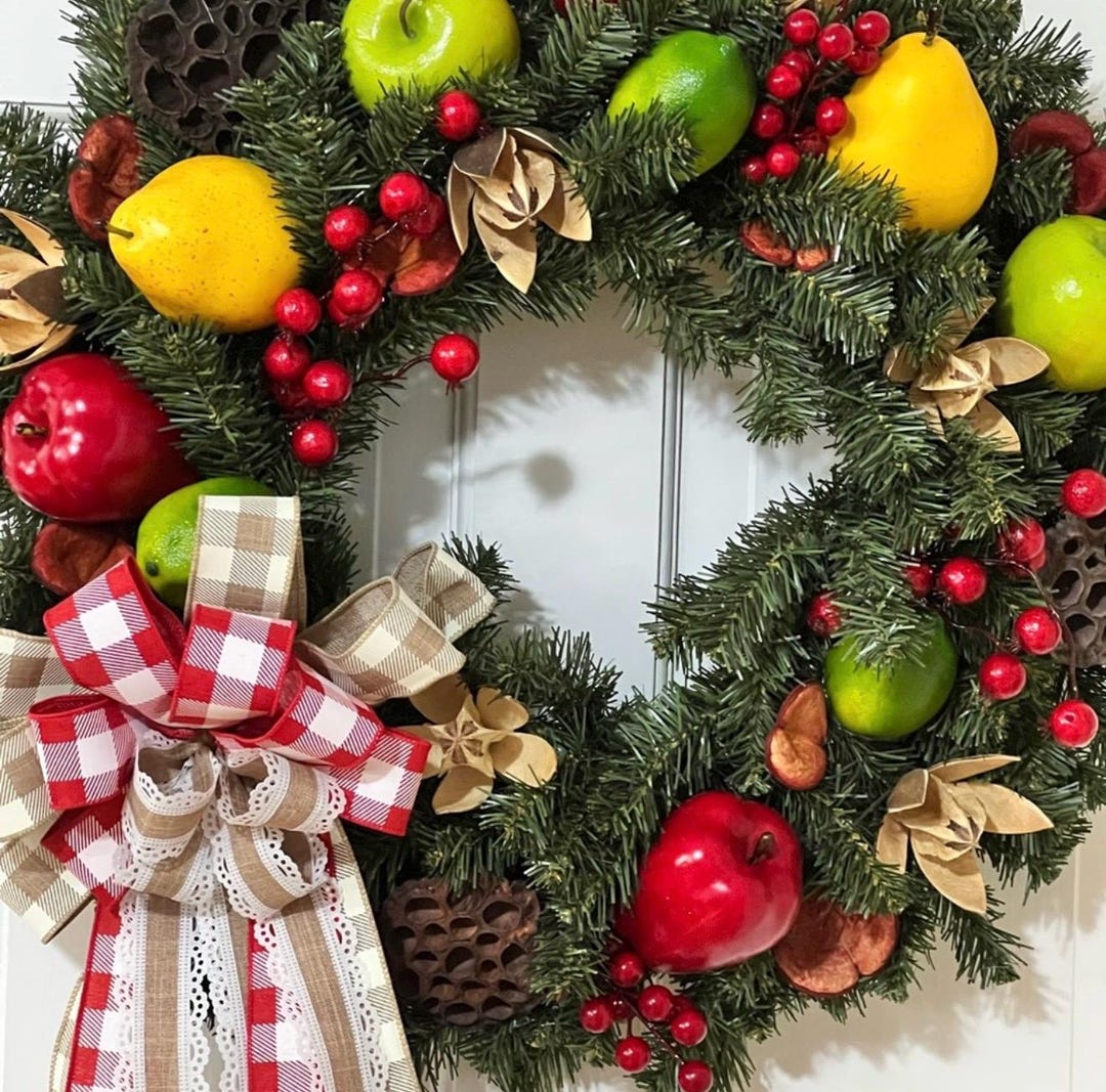 Fruit & Floral Wreath Free Shipping - Etsy