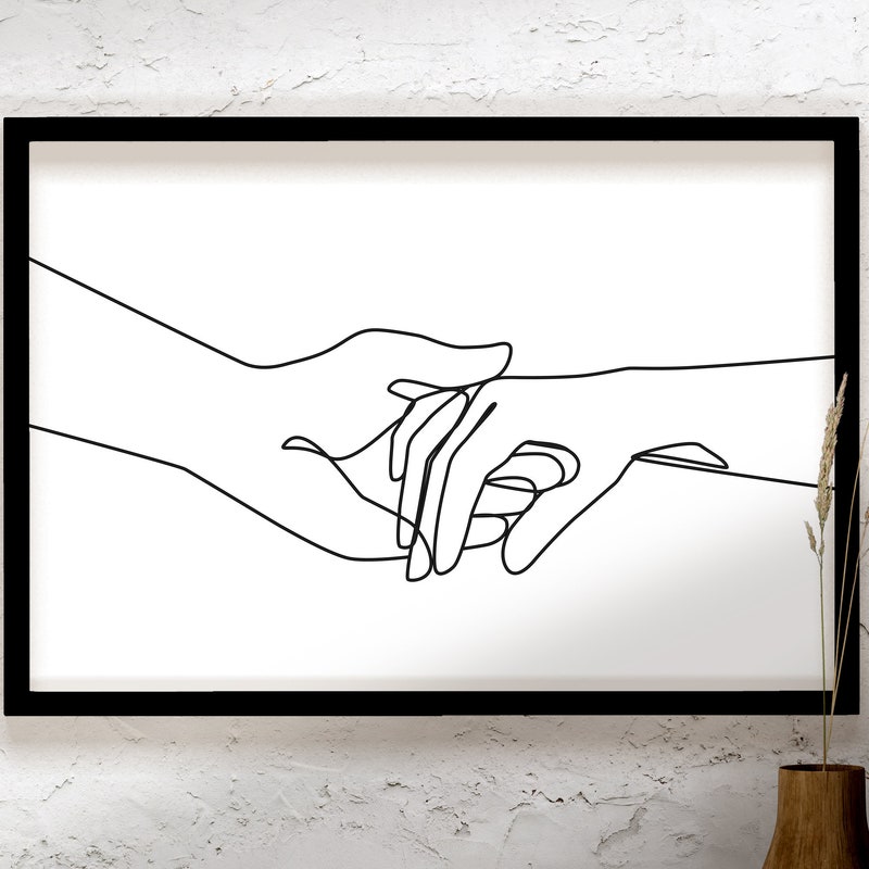 Holding Hands Line Art - Etsy