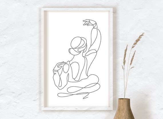 Line Art Ballerina One Line Ballerina Single Line Ballerina | Etsy