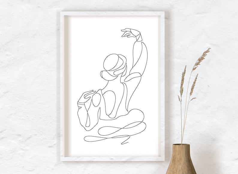 Line Art Ballerina, One Line Ballerina, Single Line Ballerina ...
