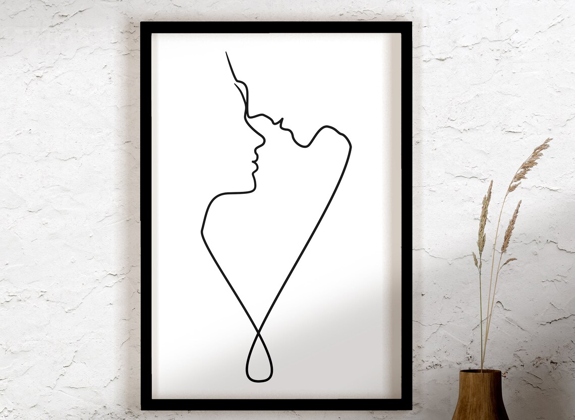 Bedroom Wall Art Set of 6 Couple Line Art Minimal Bedroom - Etsy