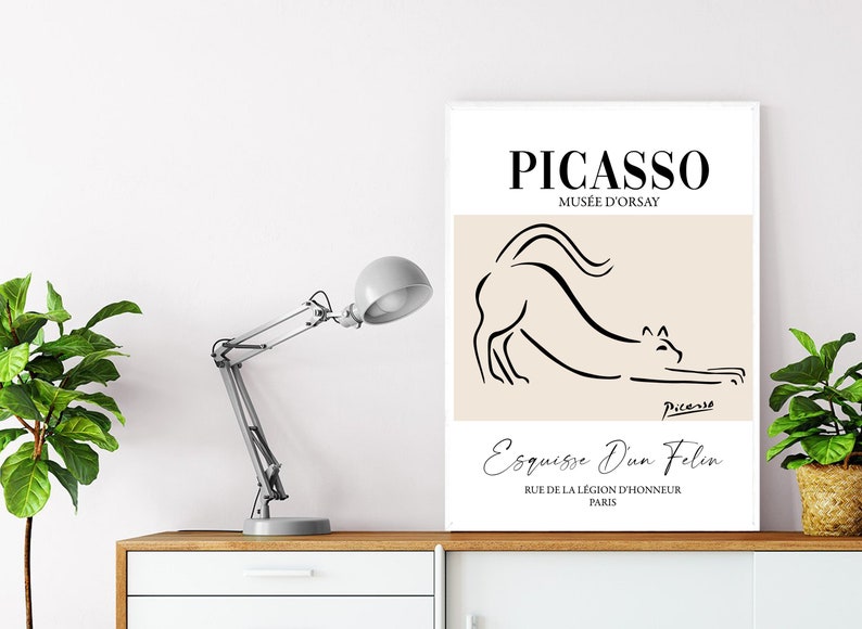 Picasso Cat Pablo Picasso Print Line Art Cat Picasso Felin - Etsy