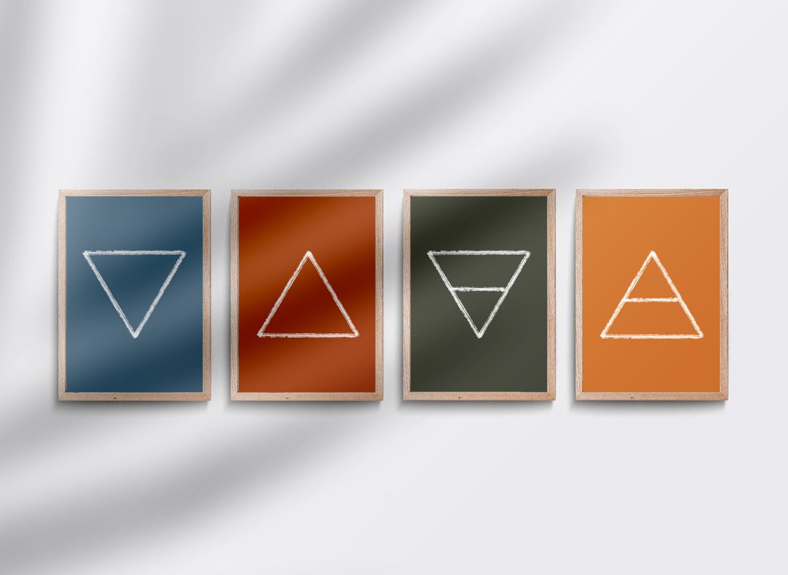 Four Elements Printable Wall Art Earth Fire Wind Water - Etsy