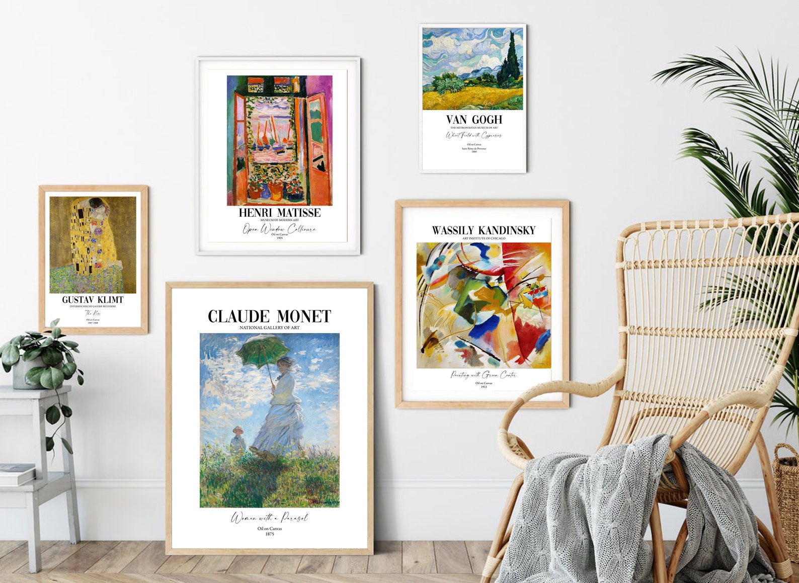 Famous Paintings Printable Set Boho Art Set of 5 Prints - Etsy