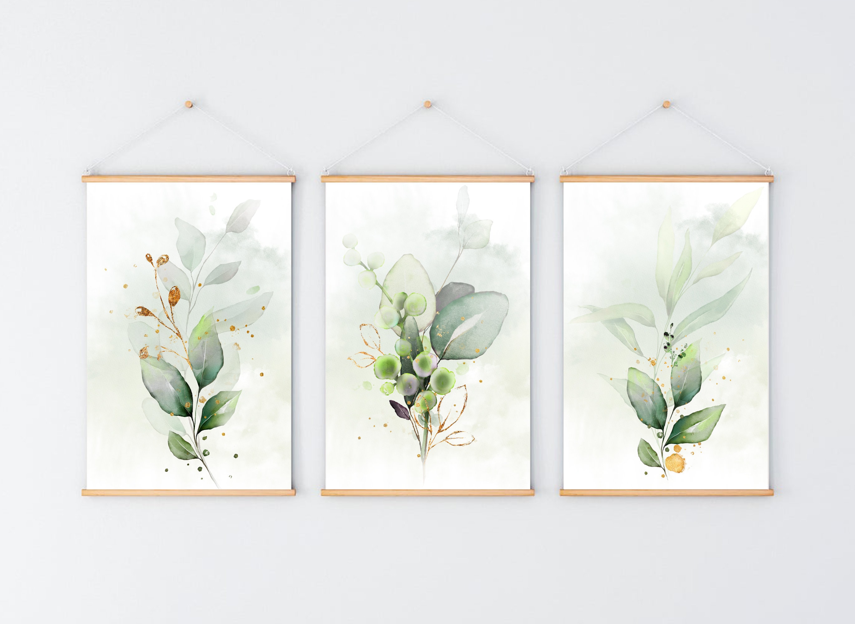 Eucalyptus Wall Art Set of 3 Wall Decor Greenery Printable - Etsy