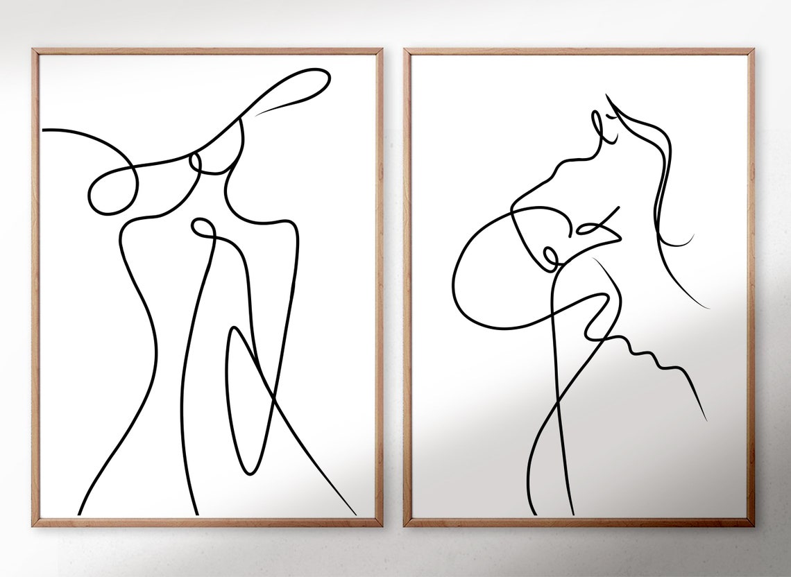 Line Art Woman Body Abstract Woman Body Line Female Body | Etsy