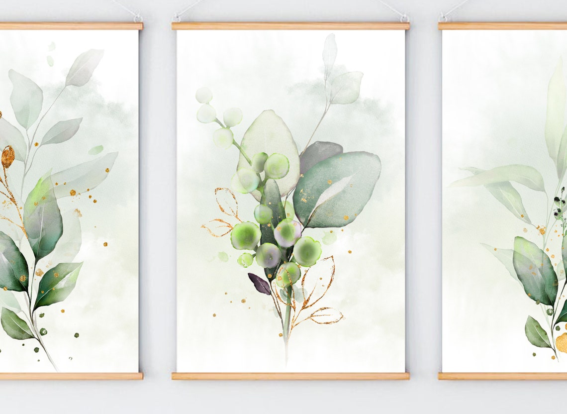 Eucalyptus Wall Art Set of 3 Wall Decor Greenery Printable | Etsy