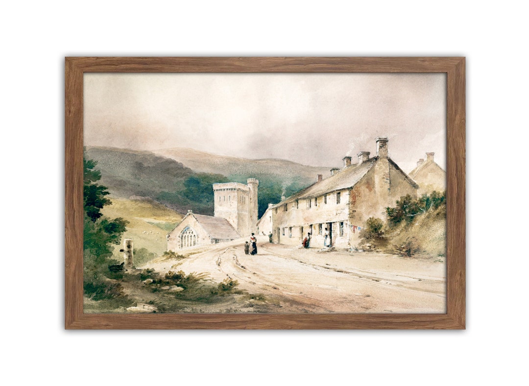 Cottage Wall Art, Country Landscape, Printable Art, French Cottage ...