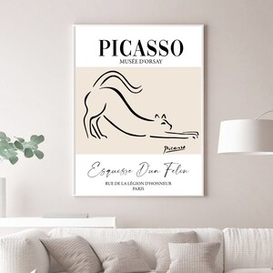 Picasso Cat, Pablo Picasso Print, Line Art Cat, Picasso Felin, Esquisse ...