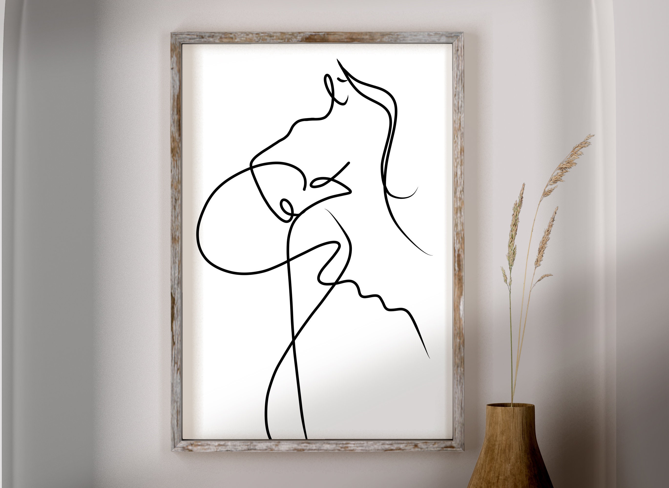 Woman Line Art Set of 2 Simple Line Art Print Set Line Art - Etsy