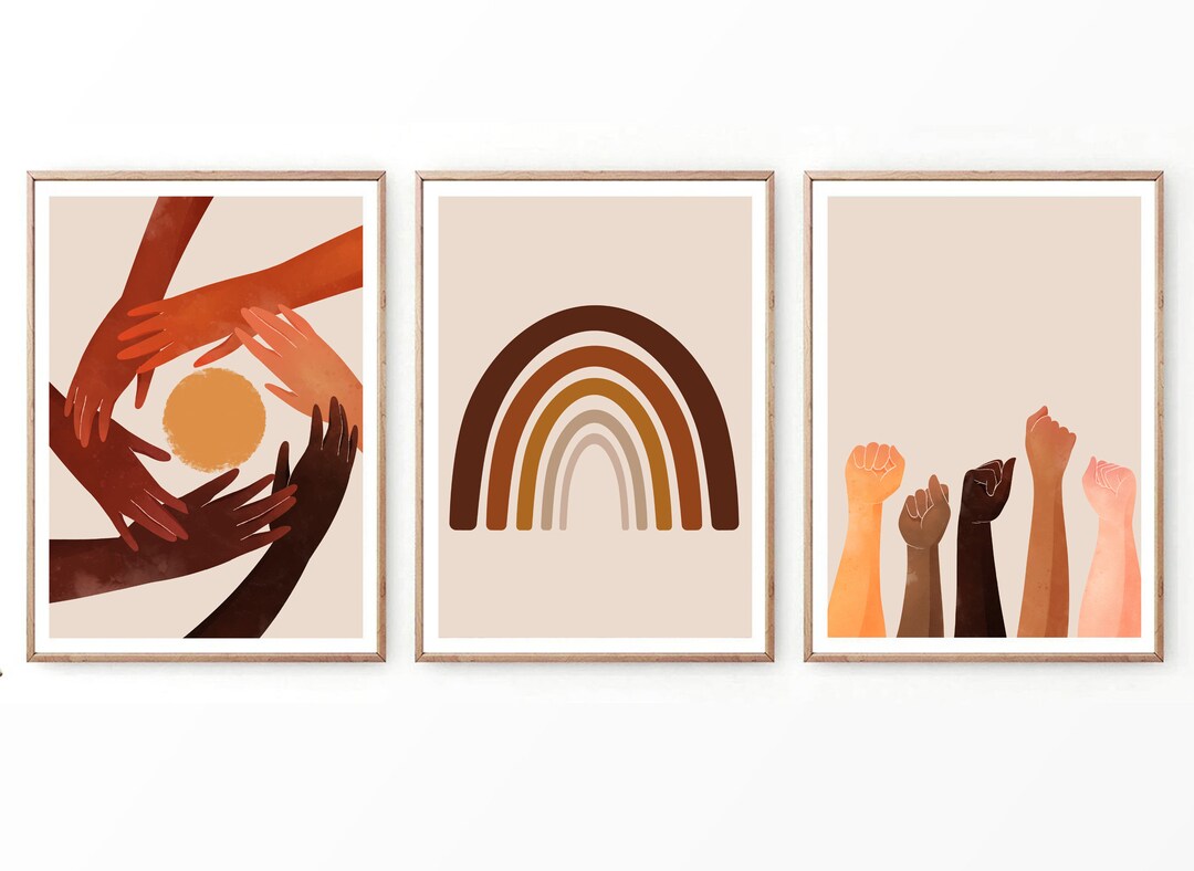 Diversity Wall Art Set, Racial Equality, Anti Racist, Inclusion Poster ...