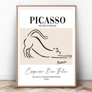 Picasso Cat, Pablo Picasso Print, Line Art Cat, Picasso Felin, Esquisse ...