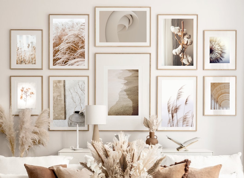 Beige Wall Art Set Beige Gallery Wall Beige Wall Decor - Etsy