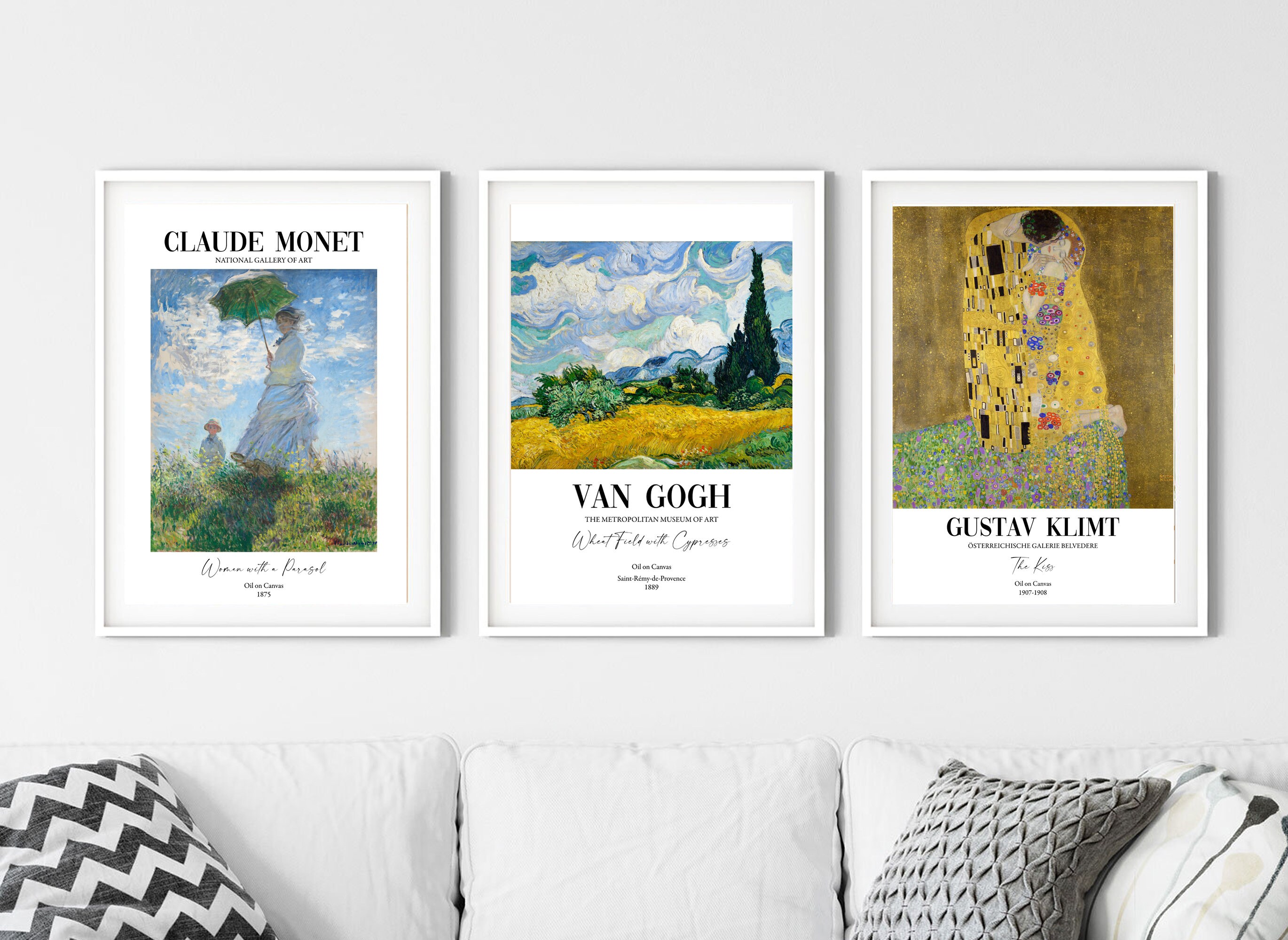 Famous Paintings Printable Set Boho Art Set of 5 Prints | Etsy
