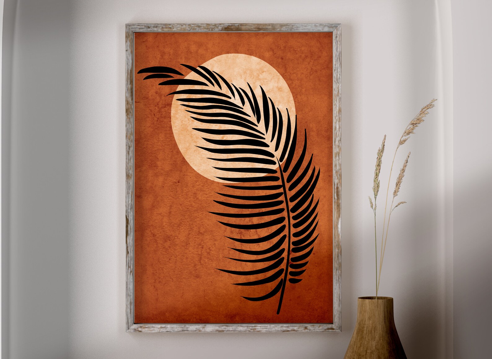 Boho Wall Art Set of 5, Printable Wall Art, Terracotta Prints, Rust ...