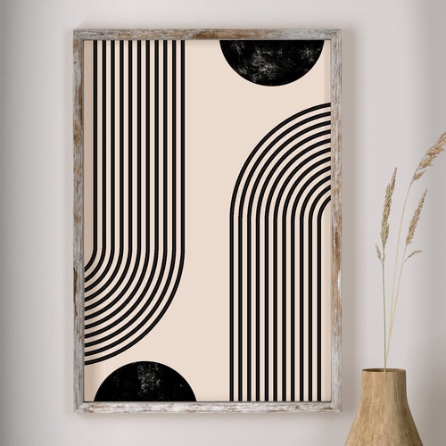 Abstract Rainbow Boho Rainbow Art Print Black Rainbow and - Etsy